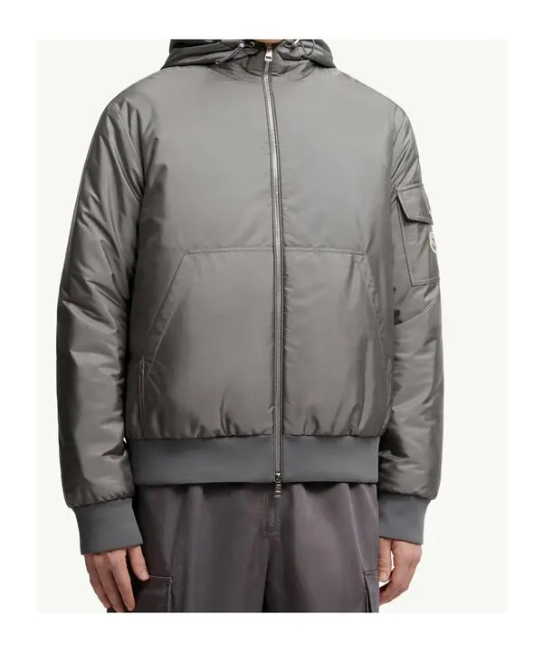 Moncler Poiliot Hooded Short Down Jacket - Gray