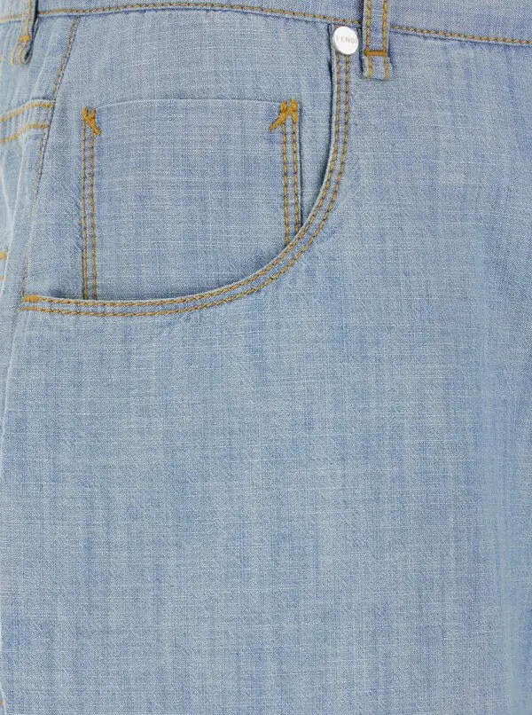 Fendi Straight-leg Jeans With Contrast Stitching