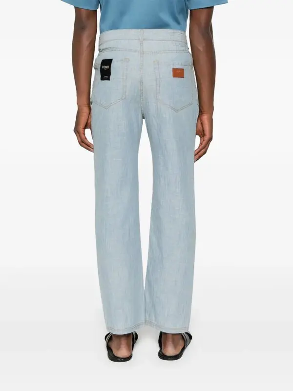 Fendi Straight-leg Jeans With Contrast Stitching