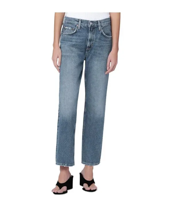 AGOLDE Valen Frayed Straight Leg Jeans