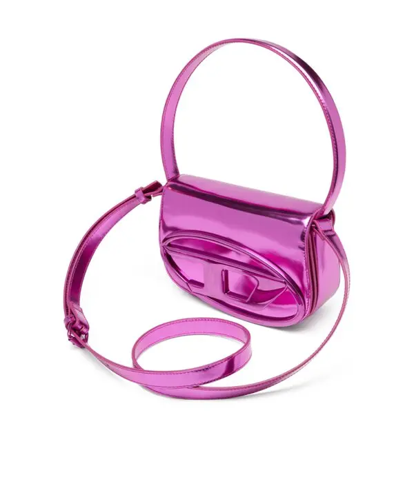 DIESEL® 1dr-iconic Shoulder Bag In Mirrored Leather - Bright Pink