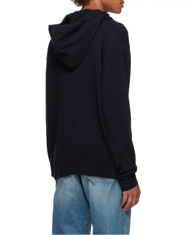 MAISON MARGIELA Knitted Drawstring Hoodie - Navy Blue
