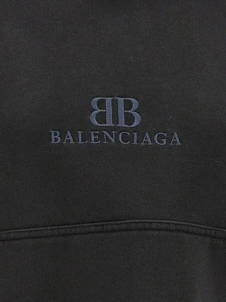Balenciaga Logo Printed Distressed Hoodie
