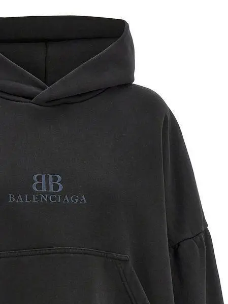 Balenciaga Logo Printed Distressed Hoodie