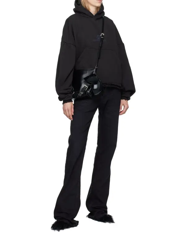 Balenciaga Logo Printed Distressed Hoodie