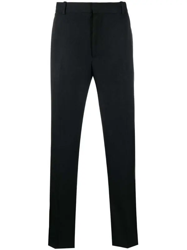 Alexander McQueen Straight-leg Tailored Pants With Satin Trim