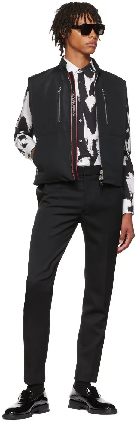 Alexander McQueen Straight-leg Tailored Pants With Satin Trim