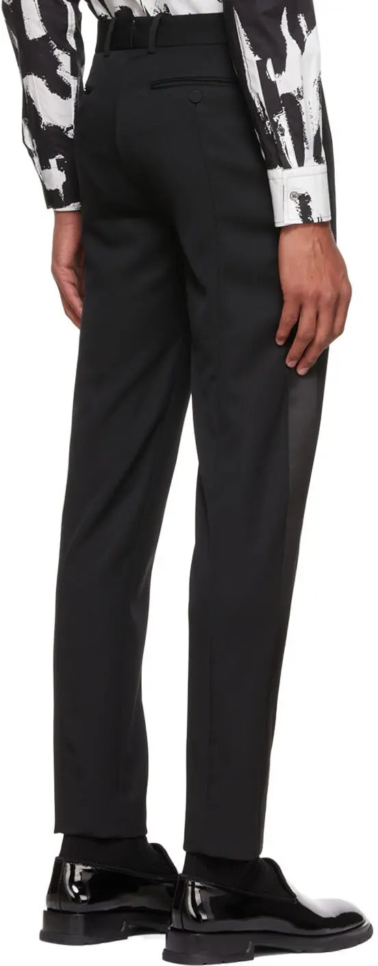 Alexander McQueen Straight-leg Tailored Pants With Satin Trim