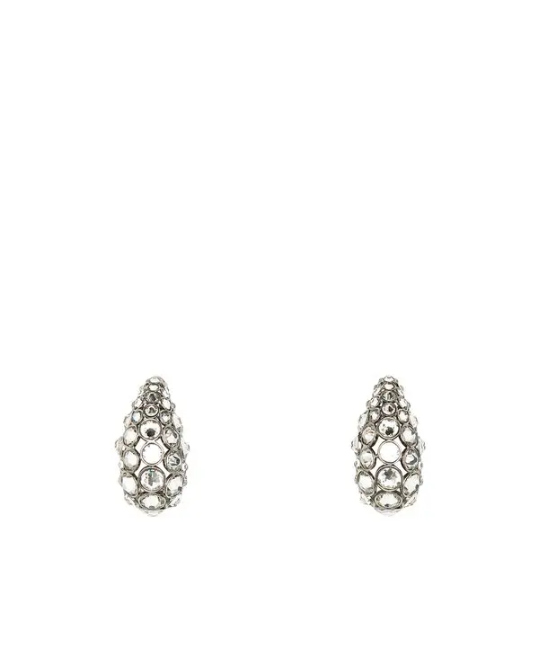 Valentino Garavani Embellished Water-drop Shaped Diamond Earrings - White