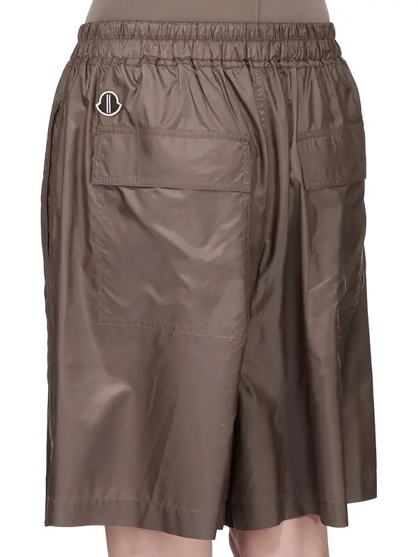 Moncler Rick Owens Logo Embroidered Drawstring Shorts - Multicolor