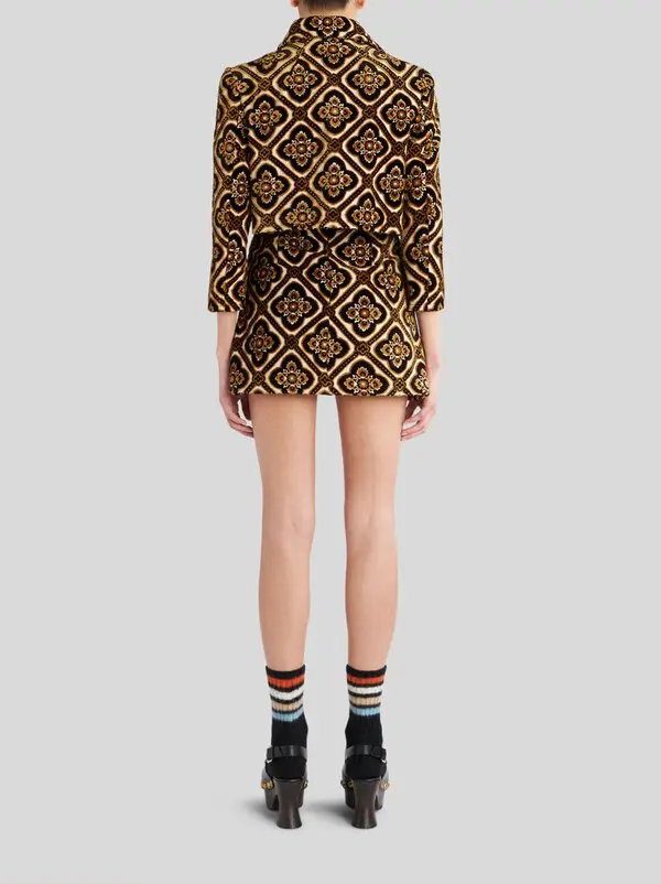 Etro Geometric-printed Buttoned Cropped Jacket