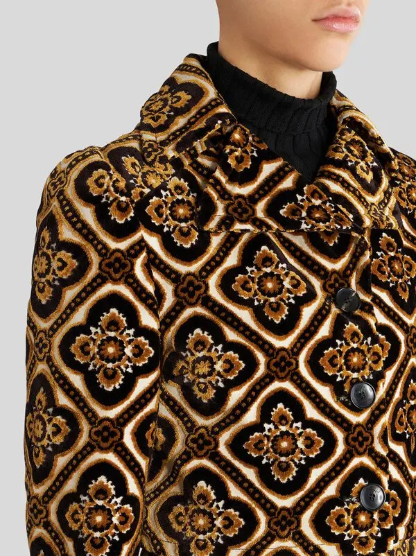 Etro Geometric-printed Buttoned Cropped Jacket