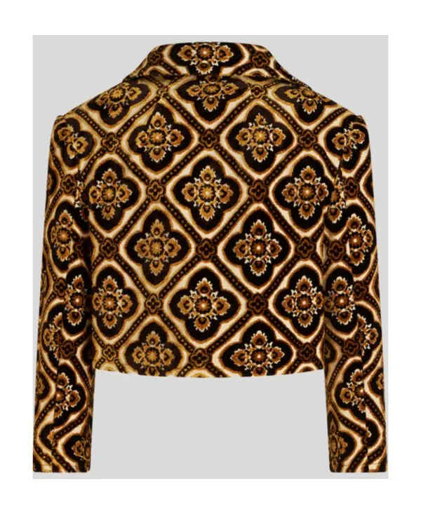 Etro Geometric-printed Buttoned Cropped Jacket