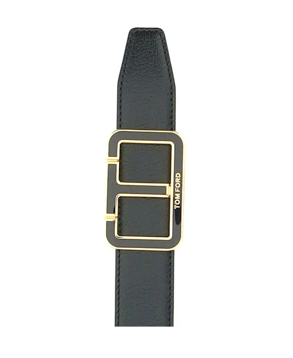 TOM FORD Logo Buckle Leather Belt