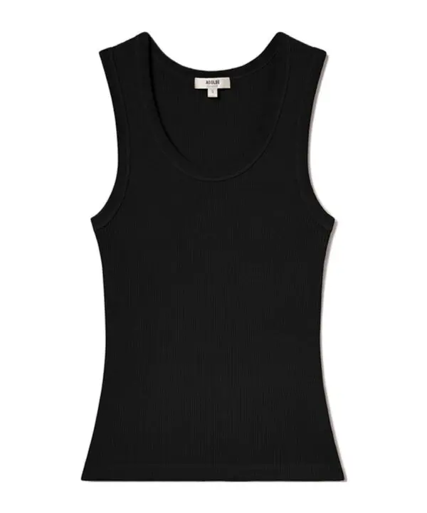 AGOLDE Poppy Ribbed Sleeveless Tank Top - Black