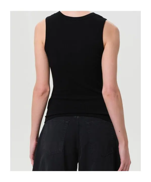 AGOLDE Poppy Ribbed Sleeveless Tank Top - Black