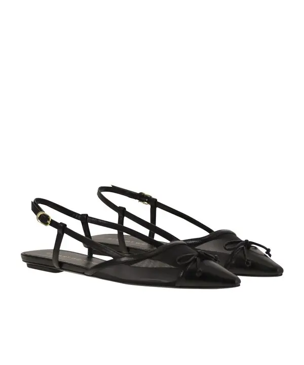 STUART WEITZMAN Quilted Pointed Flat Slingback Sandals