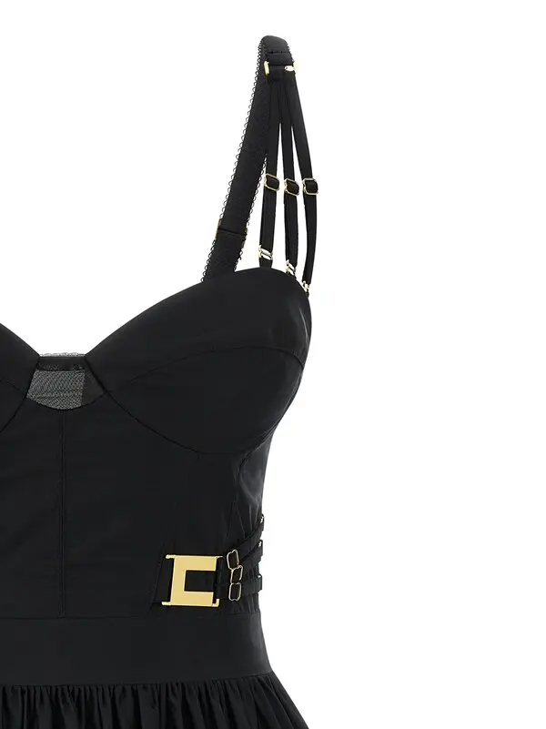 Elisabetta Franchi Corset Mini Dress With Puffy Skirt