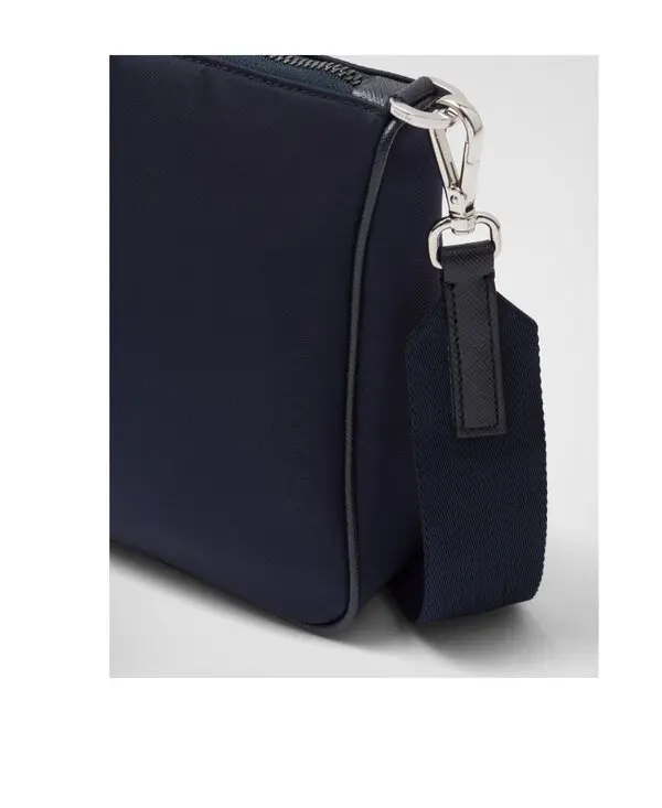 Prada Re-nylon And Saffiano Leather Shoulder Bag - Blue