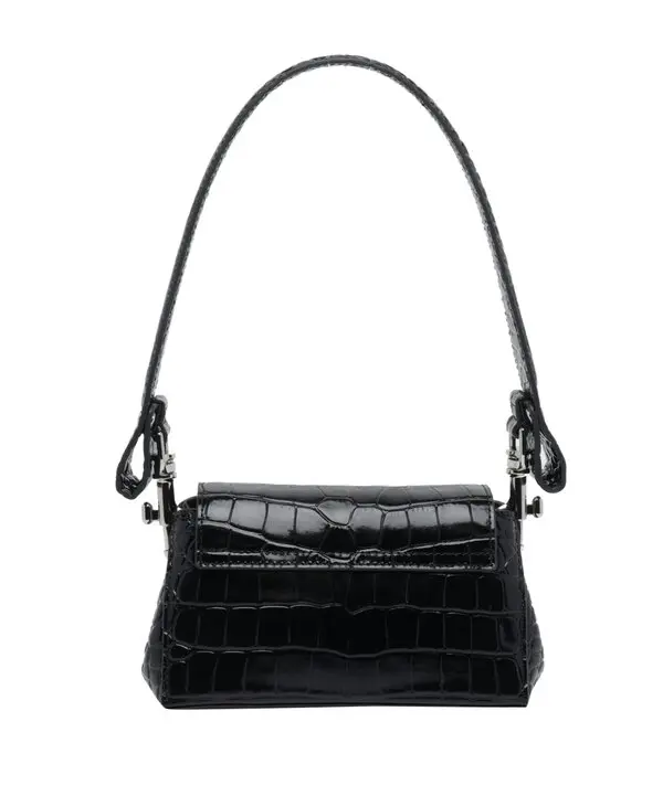 VIVIENNE WESTWOOD Orb Plaque Embossed Small Shoulder Bag - Black