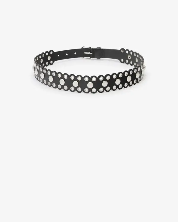 Isabel Marant Étoile Studded Leather Belt - Black/silver