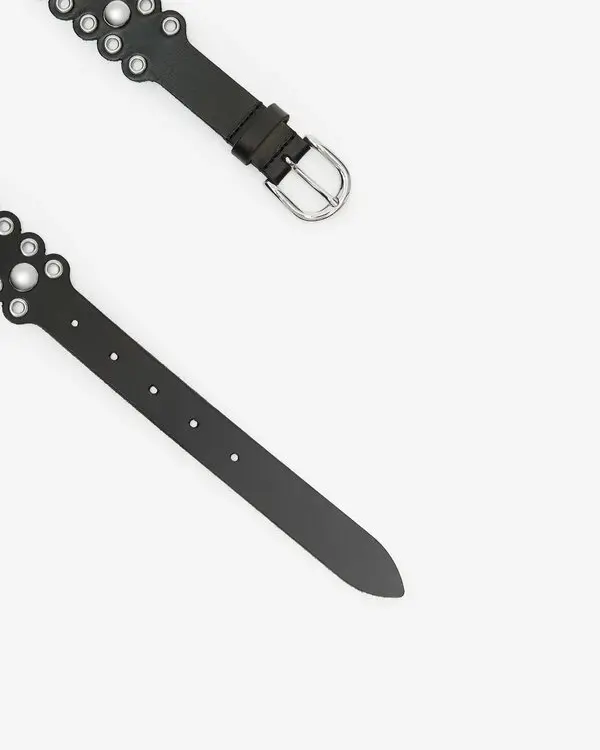 Isabel Marant Étoile Studded Leather Belt - Black/silver