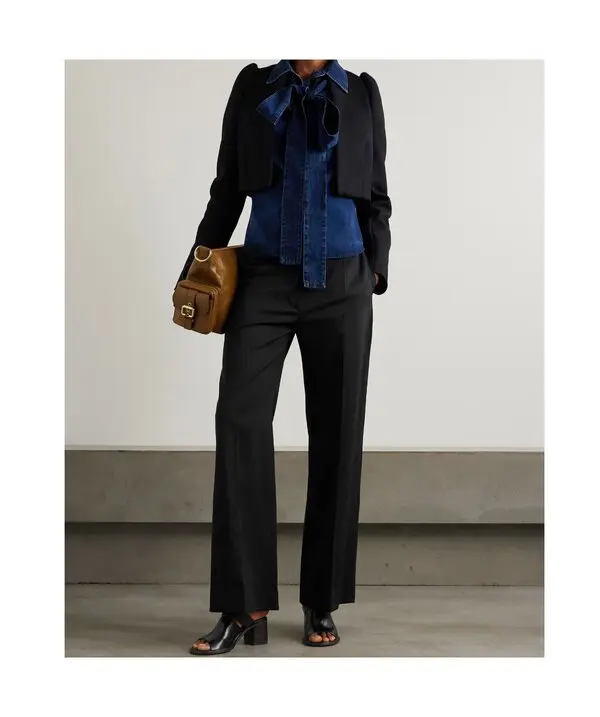 PATOU Wide-leg Tailored Trousers - Black