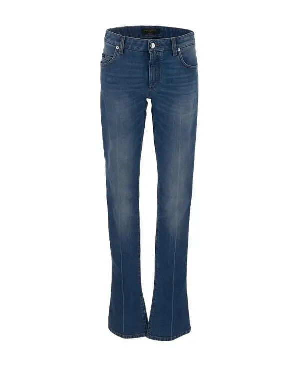 Dolce & Gabbana Dolce Gabbana Logo Plaque Flared Jeans - Blue
