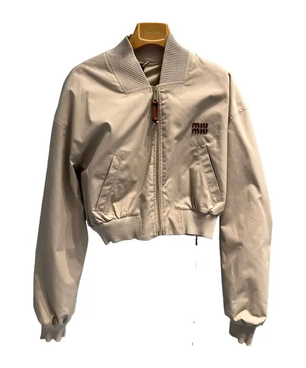 Miu Miu Cropped Zipped Bomber Jacket