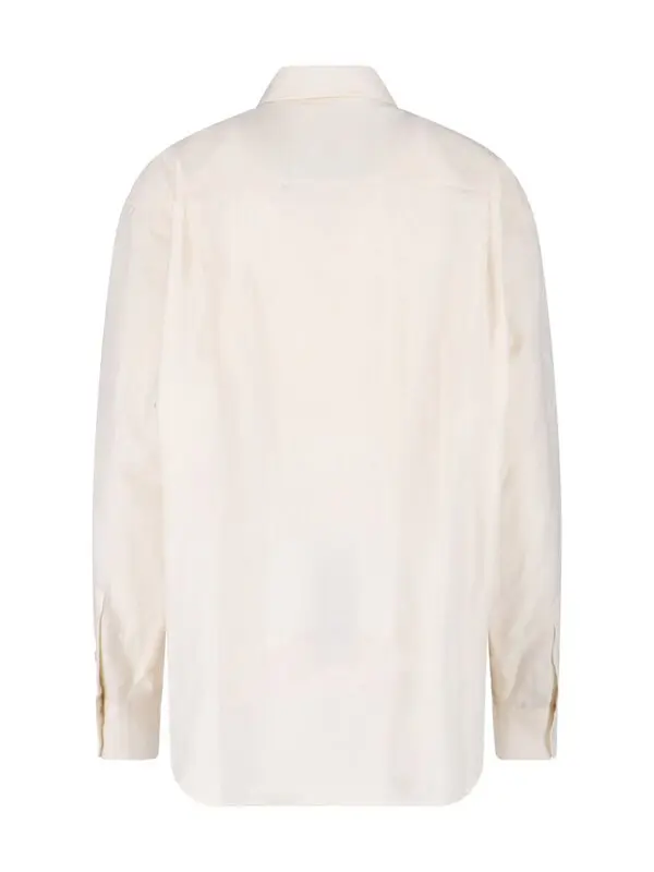 Marni Detachable Plastron Twill Shirt - Stonewhite