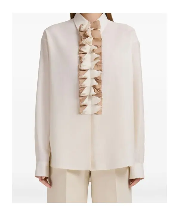 Marni Detachable Plastron Twill Shirt - Stonewhite