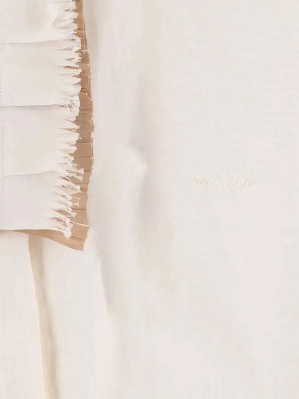 Marni Detachable Plastron Twill Shirt - Stonewhite