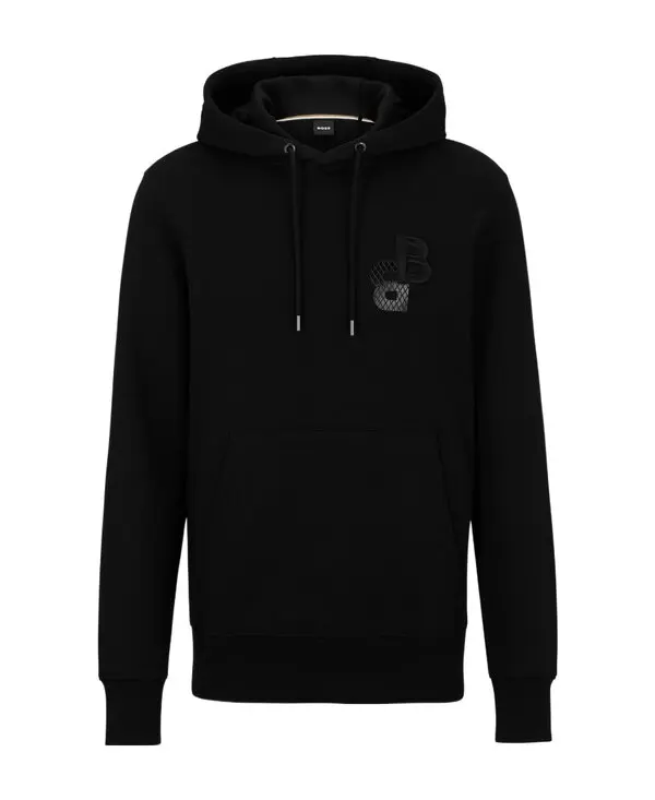 Hugo Boss Logo Embroidered Cotton Hoodie