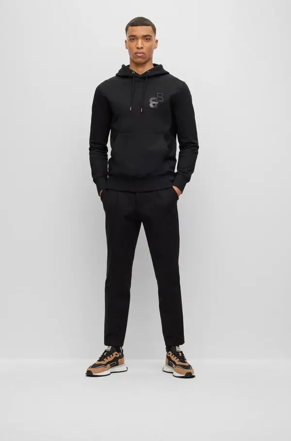 Hugo Boss Logo Embroidered Cotton Hoodie