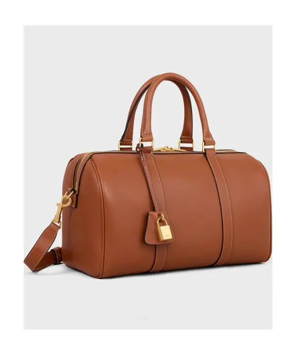 Celine Large Boston Bag In Grained Calfskin