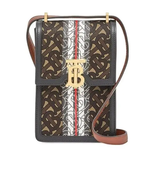 Burberry Robin Monogram Stripe Crossbody Bag - Black