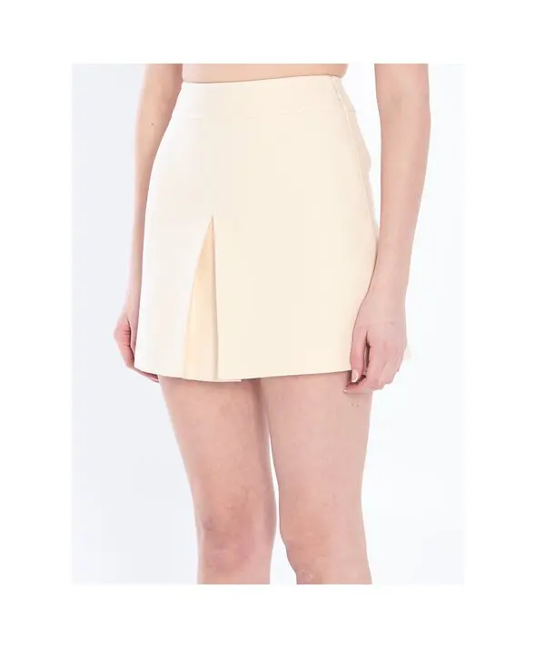 Celine Wool Silk Gabardine Trapeze Mini Skirt - Cream