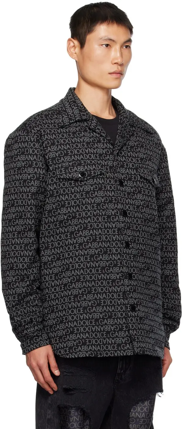 Dolce & Gabbana Dolce Gabbana Logo Jacquard Padded Shirt