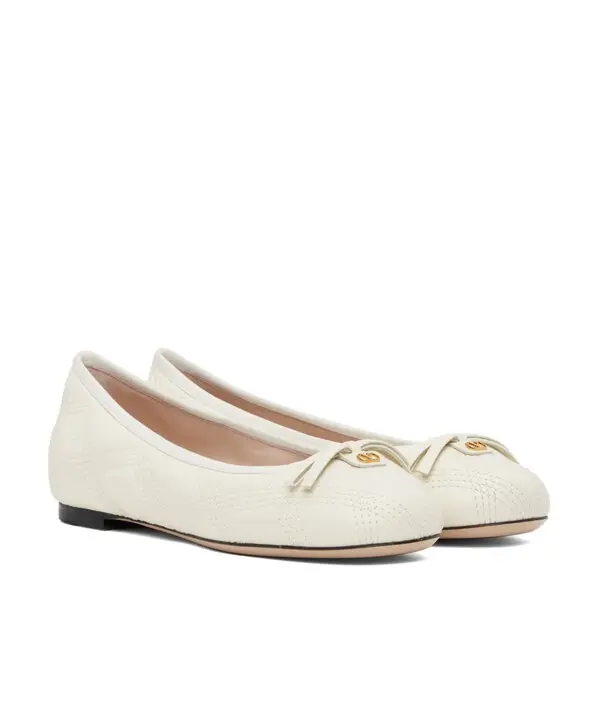 Valentino Garavani Bow Detailed Ballerinas - Ivory