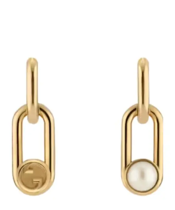 Gucci Earrings With Mobile Pearls - Golden