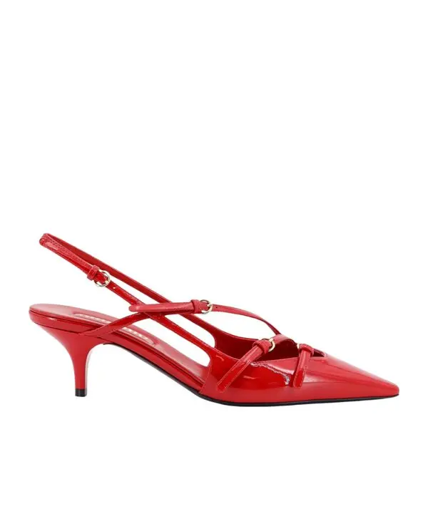 Miu Miu 55mm Patent Slingback Pumps - Red