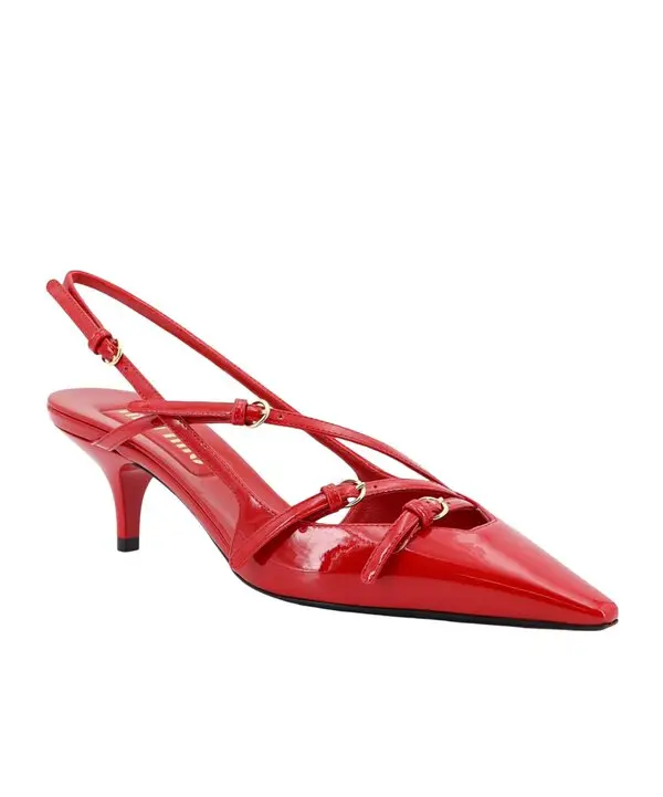 Miu Miu 55mm Patent Slingback Pumps - Red
