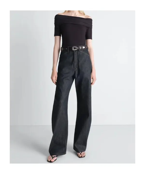 LEMAIRE Wide-leg High-waisted Denim Trousers