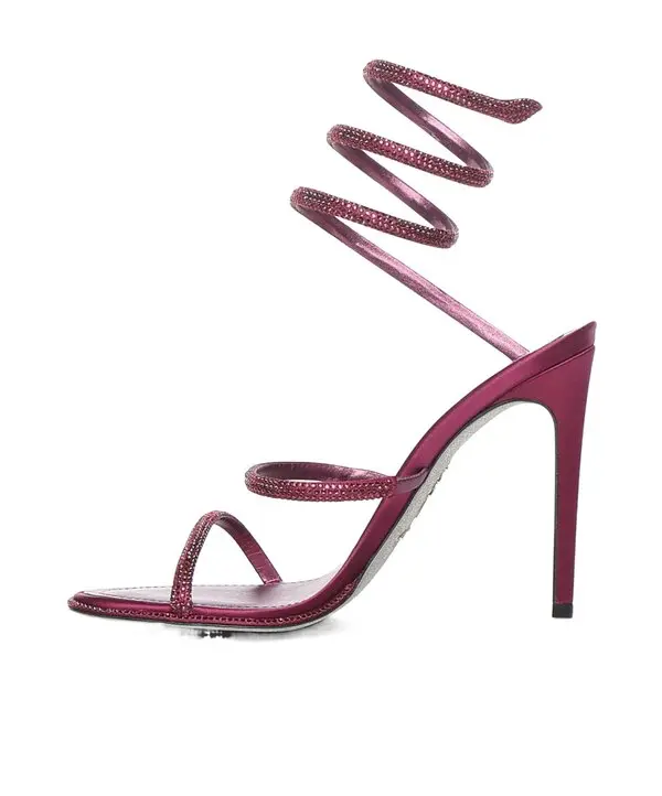 Rene Caovilla Embellished Stiletto Heeled Sandals - Red