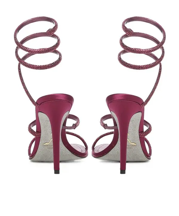 Rene Caovilla Embellished Stiletto Heeled Sandals - Red