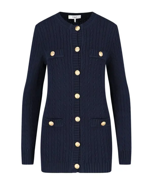 Chloé Buttoned Long Knit Cardigan