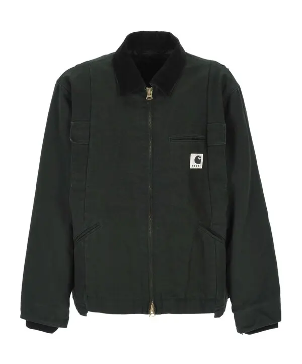 Sacai X Carhartt Wip Logo Patch Zip-up Jacket - Green