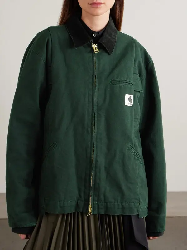 Sacai X Carhartt Wip Logo Patch Zip-up Jacket