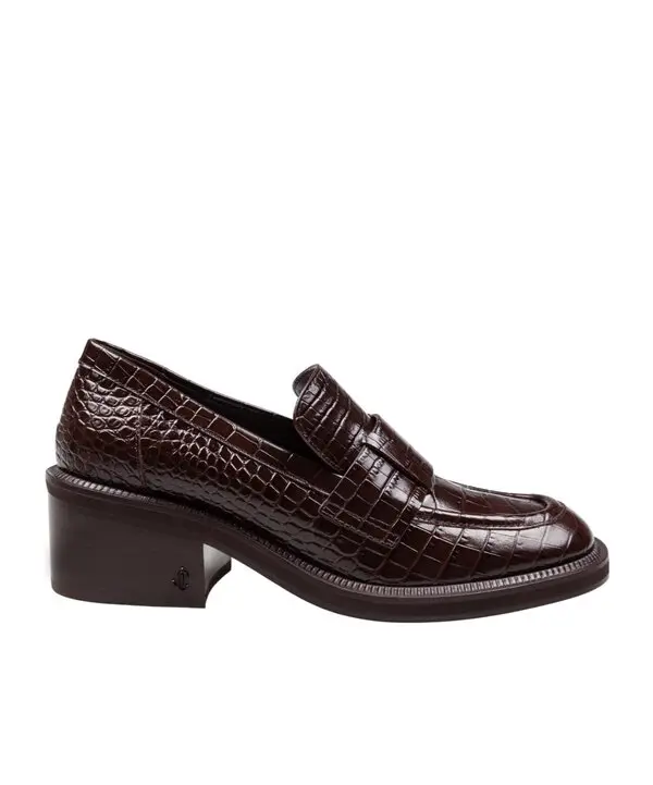 JIMMY CHOO 50mm Tylor Croc Effect Leather Loafer Pumps