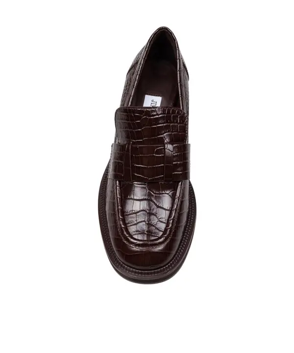 JIMMY CHOO 50mm Tylor Croc Effect Leather Loafer Pumps